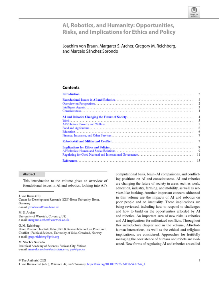 AI, Robotics, Ethics, and Policy | PDF | Artificial Intelligence | Intelligence (AI) & Semantics