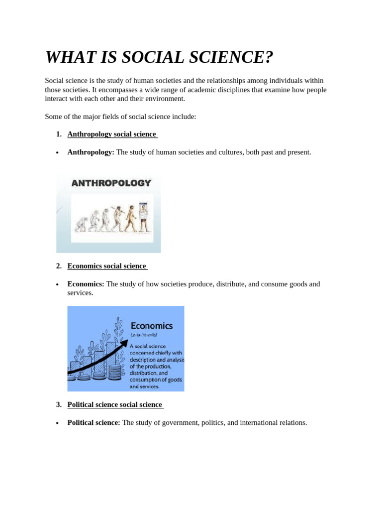 Understanding Social Science Disciplines | PDF