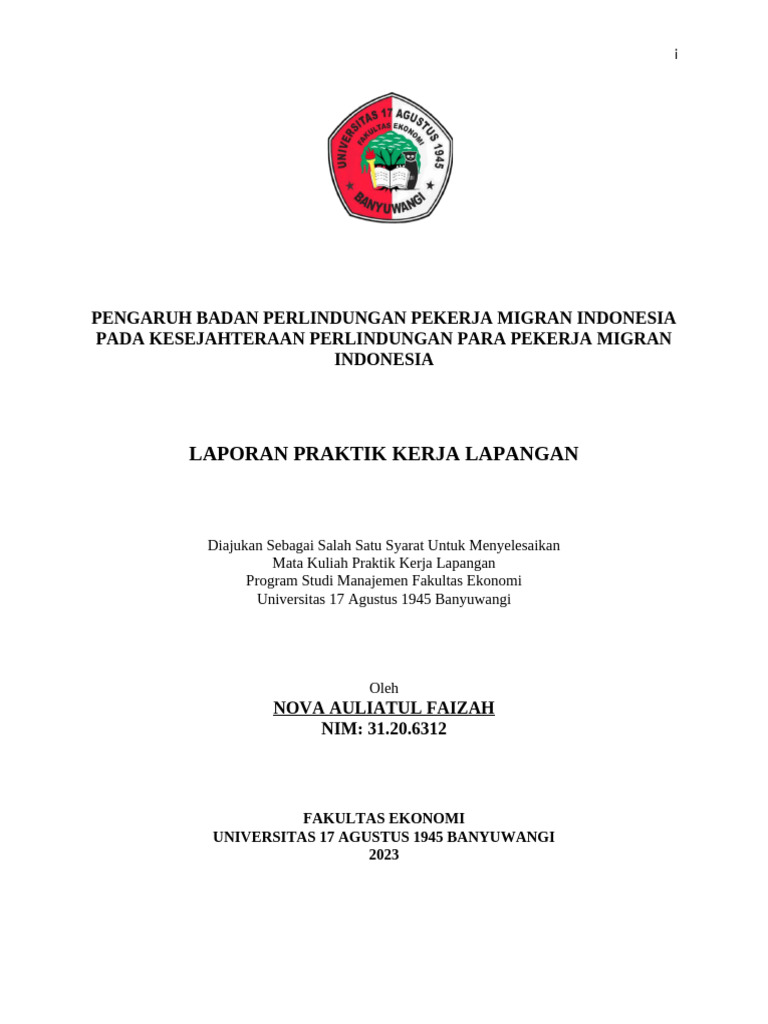 Nova Auliatul Faizah - Bp2mi | PDF