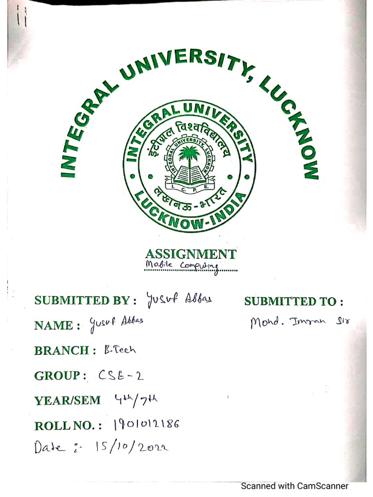 Assignment 1 Mobile Computing | PDF