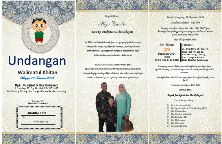 Undangan Tasyakuran Sunatan Arya Candra | PDF