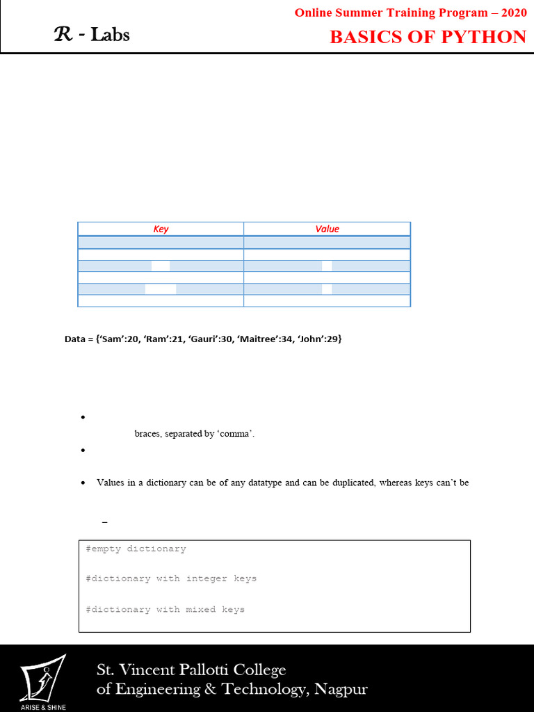 PYTHON_Dictionary | PDF | Data Type | Computer Engineering