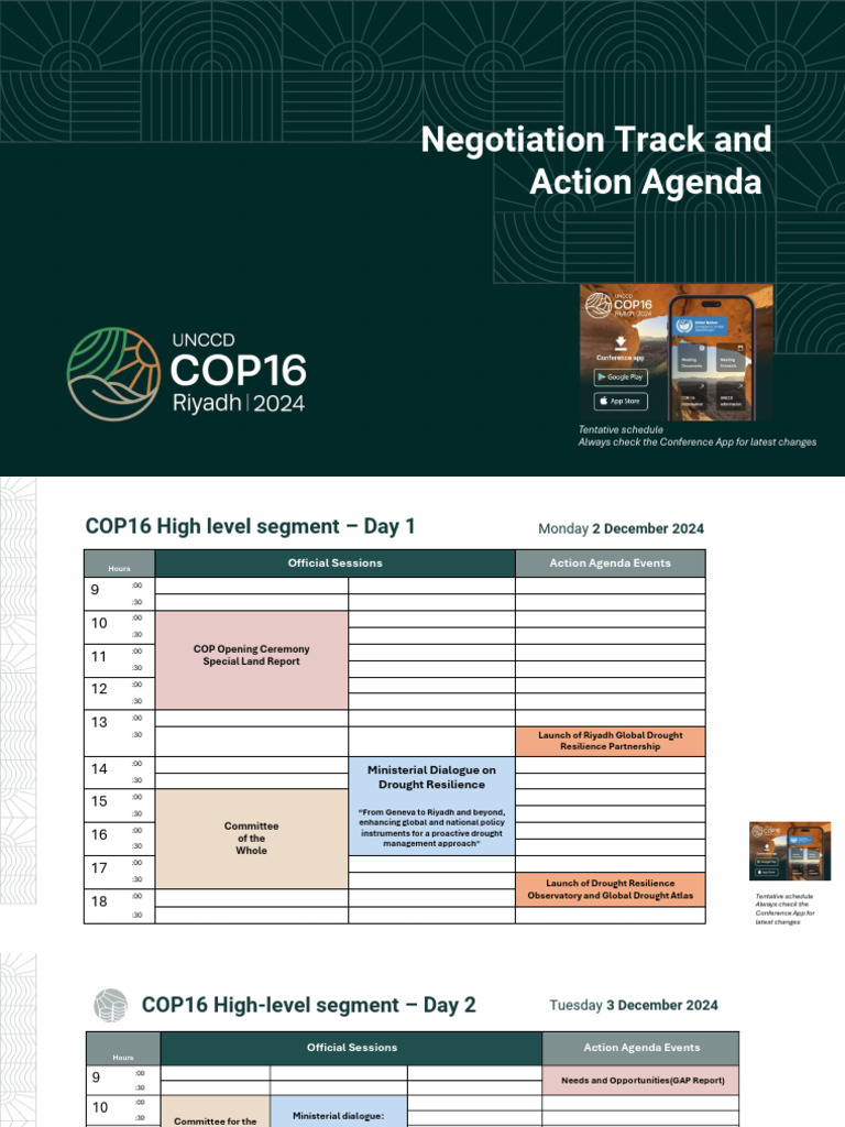 cop16 schedule | PDF | Governance | Earth Sciences