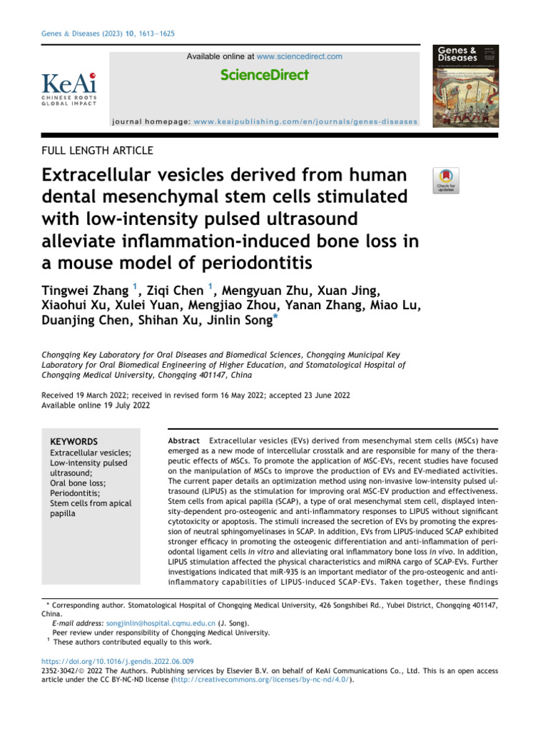 Extracellular_vesicles_derived_from_human_dental_m | PDF | Mesenchymal Stem Cell | Tissue ...