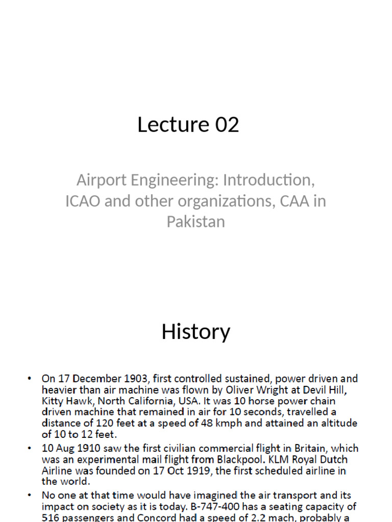 Lecture 02 - Introduction To Transportation Engineering | PDF | Runway | Aviation