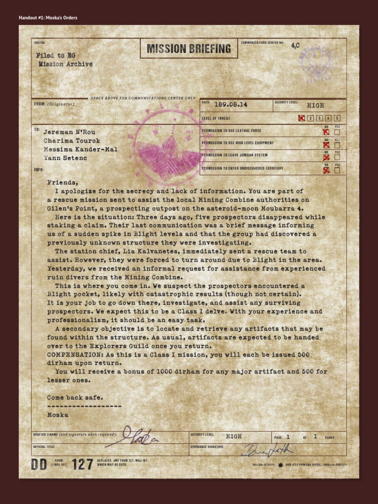 Coriolis the Great Dark Quickstart v1.1 | PDF