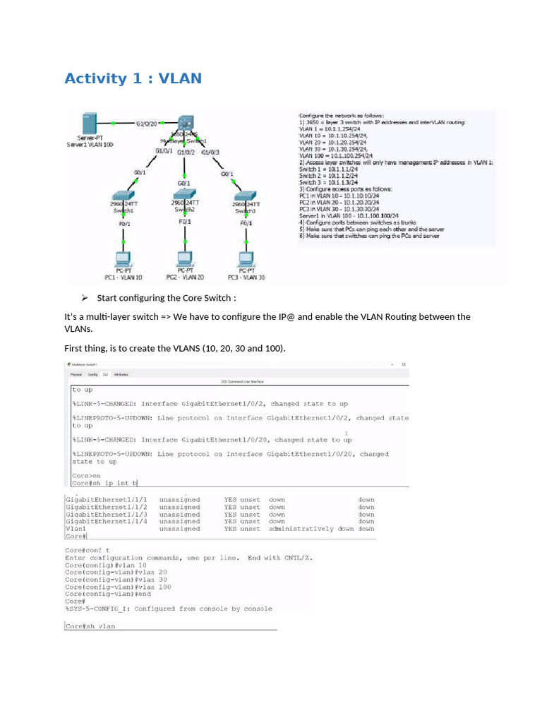 TP Basic VLAN[1] | PDF | Network Protocols | Computer Networking