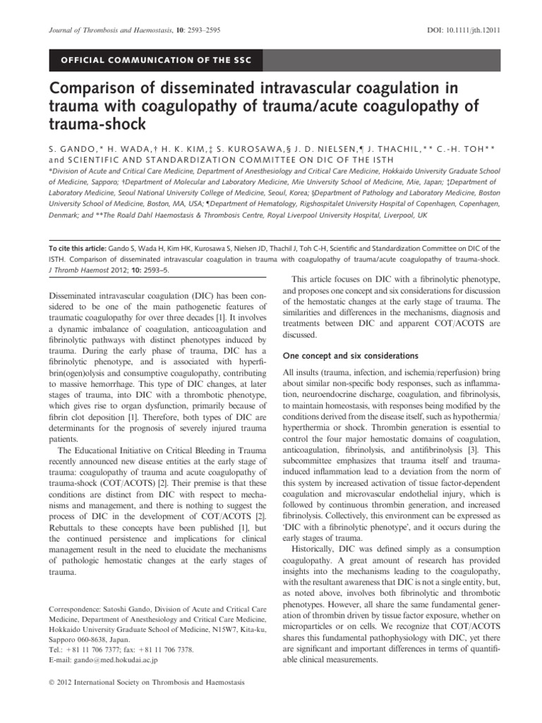 5. Comparisonofdisseminatedintravascularcoagulationin ...