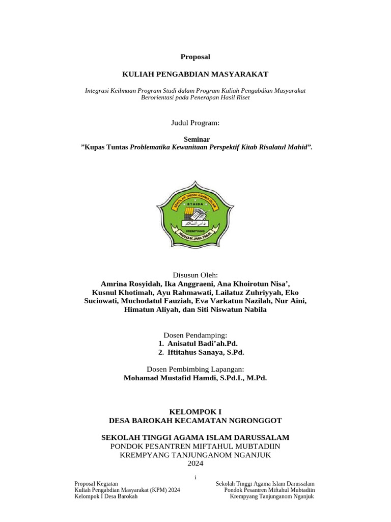 Draf Sampul Proposal Program | PDF