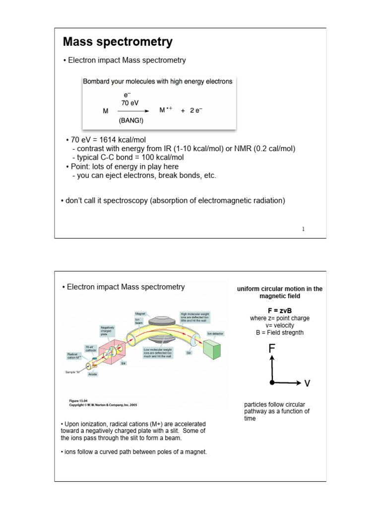 Mass Spec Lecture 09 | PDF | Mass Spectrometry | Chemistry