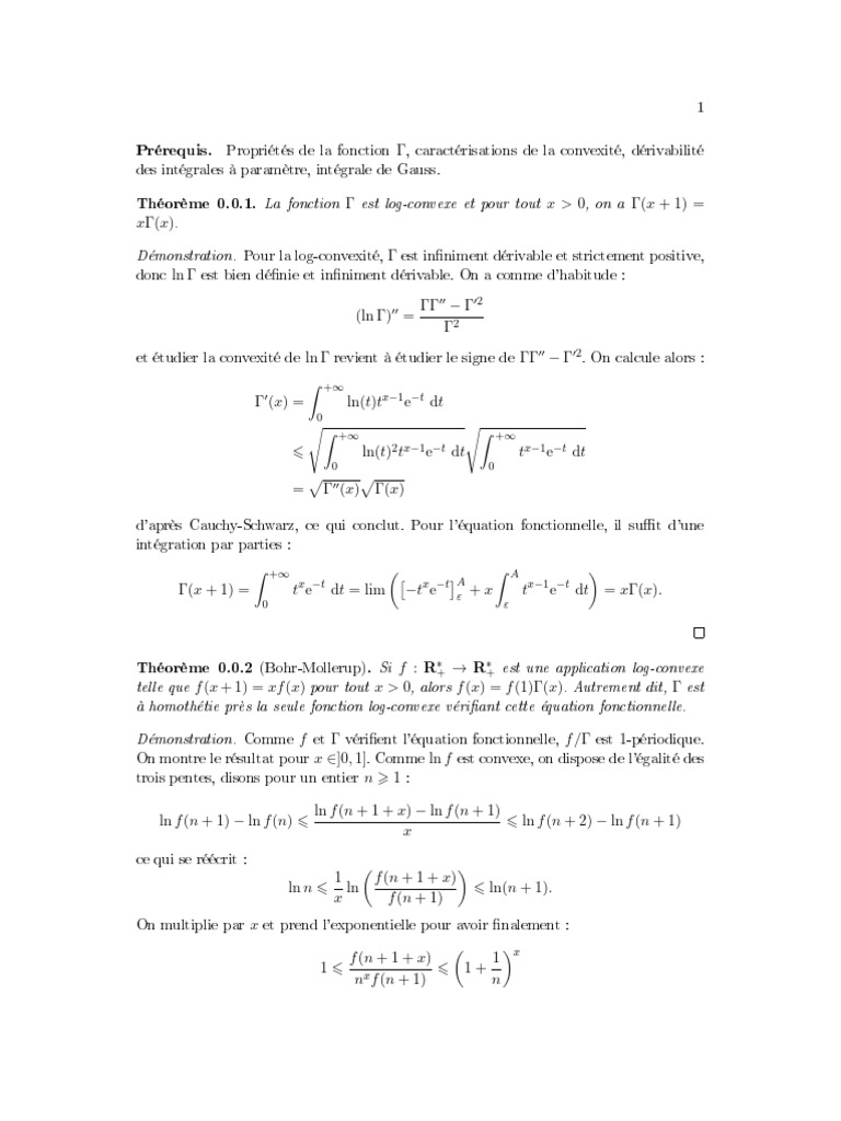 Propriétés de la fonction gamma | PDF | Intégral | Mathématiques