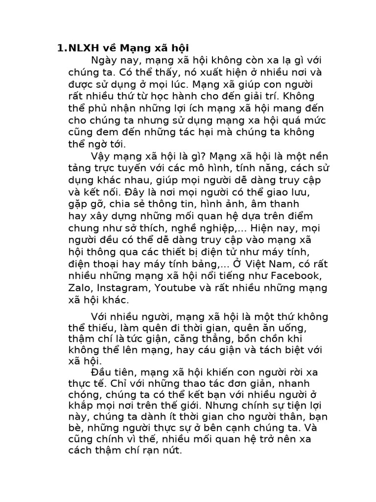 NLXH về Mạng xã hội | PDF