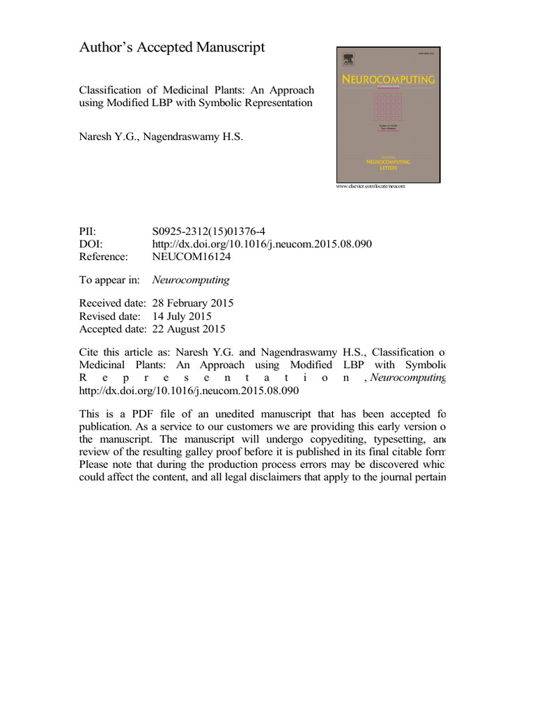 Naresh, Nagendraswamy - 2016 - Classification of Medicinal Plants An Approach Using Modified LBP ...