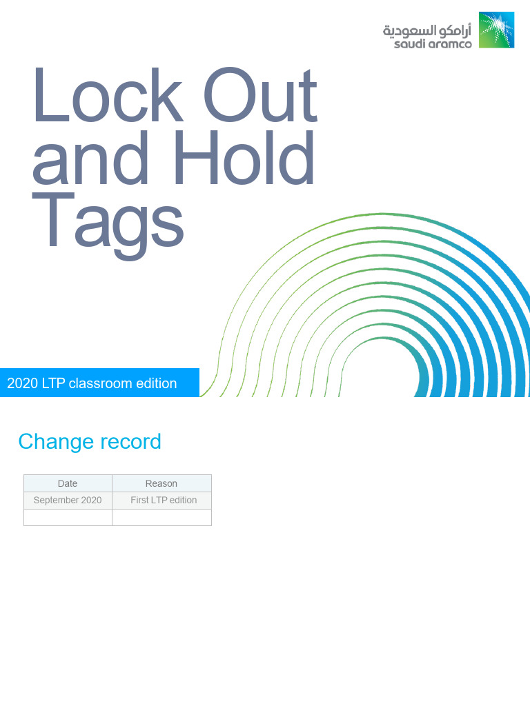 Aramco Lockout/Tagout Training Guide | PDF | Safety
