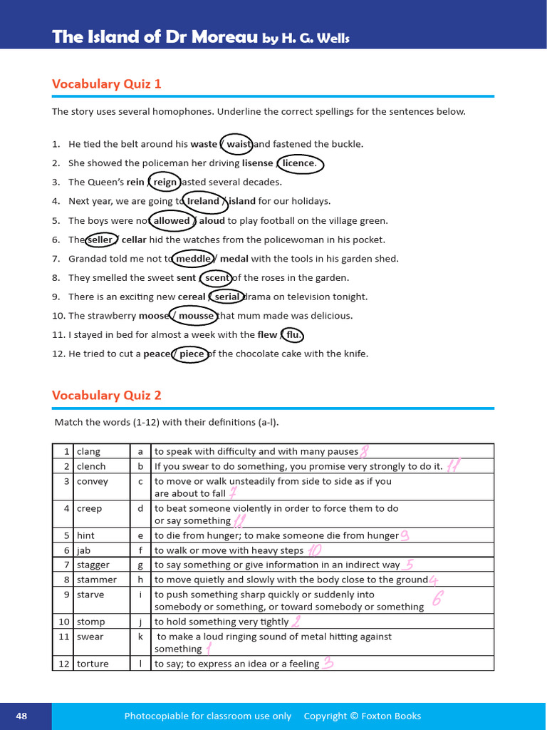 Comprehension Worksheet 2-1 | PDF