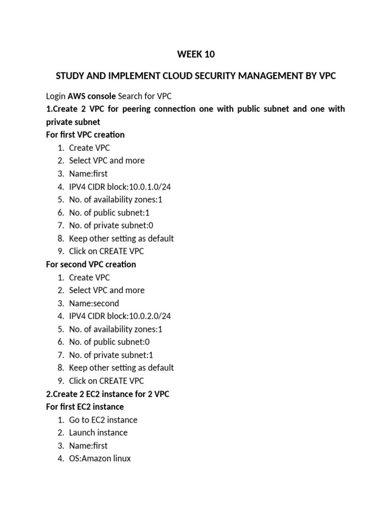 AWS VPC Peering Setup Guide | PDF | Ip Address | Network Protocols