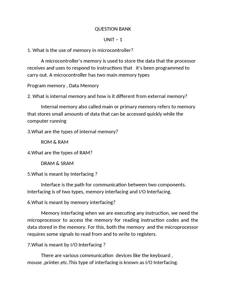 Unit 2 Two Marks Ques - With Answers | PDF | Random Access Memory | Programming
