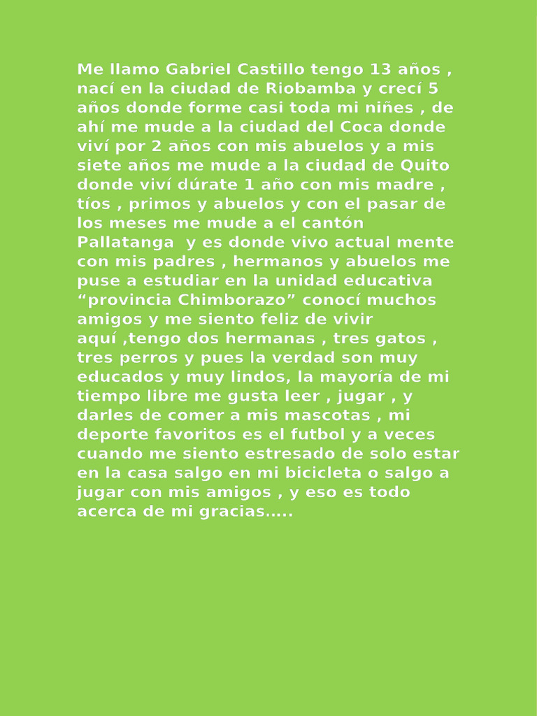 Vida y pasiones de Gabriel Castillo | PDF