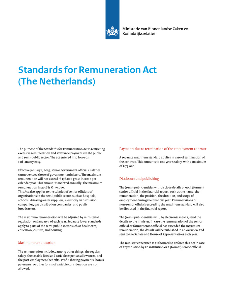 Standards For Remuneration | PDF | Salary | Employment