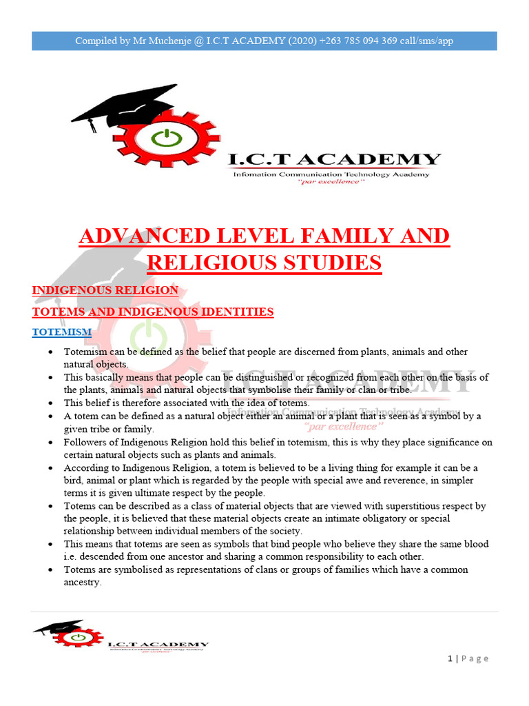 Indigenous Religion Lesson 5 Totems and Indigenous Identities | PDF ...