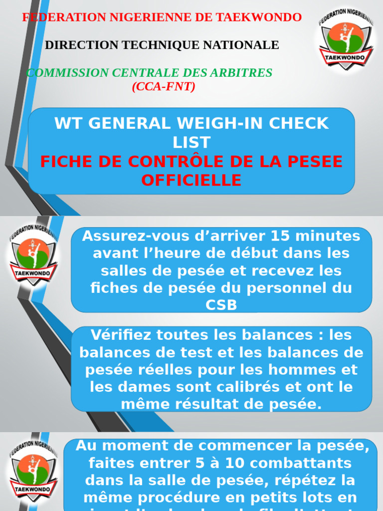 Weigh-In Check List | PDF