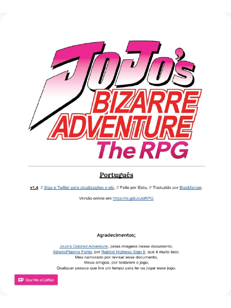RPG JoJos Bizarre Adventure | PDF