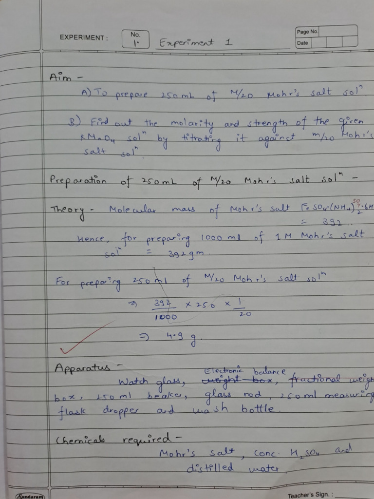 Class 12 Experiment 1 | PDF