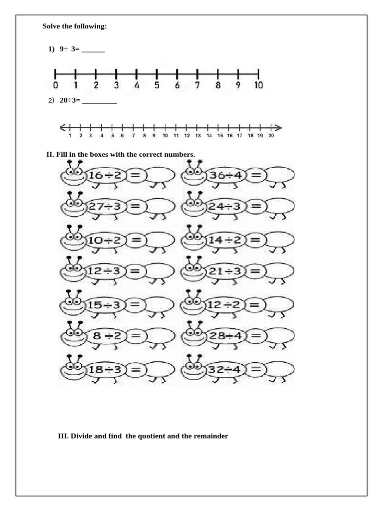 Worksheet on Division Grade 2 | PDF
