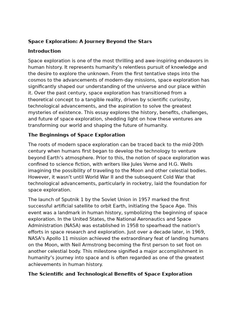 Space Exploration-A Journey Beyond The Stars | PDF | Space Exploration ...