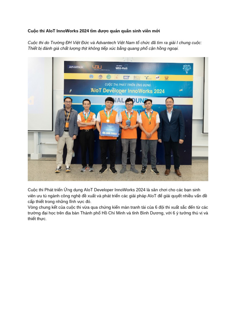 Copy of Chung kết AIoT InnoWorks 2024 (1) | PDF