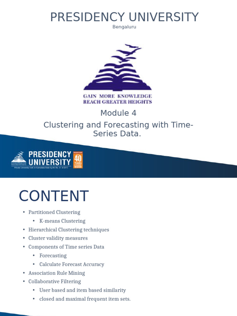 MODULE 4 - 5TH SEM (2) | PDF | Cluster Analysis | Forecasting