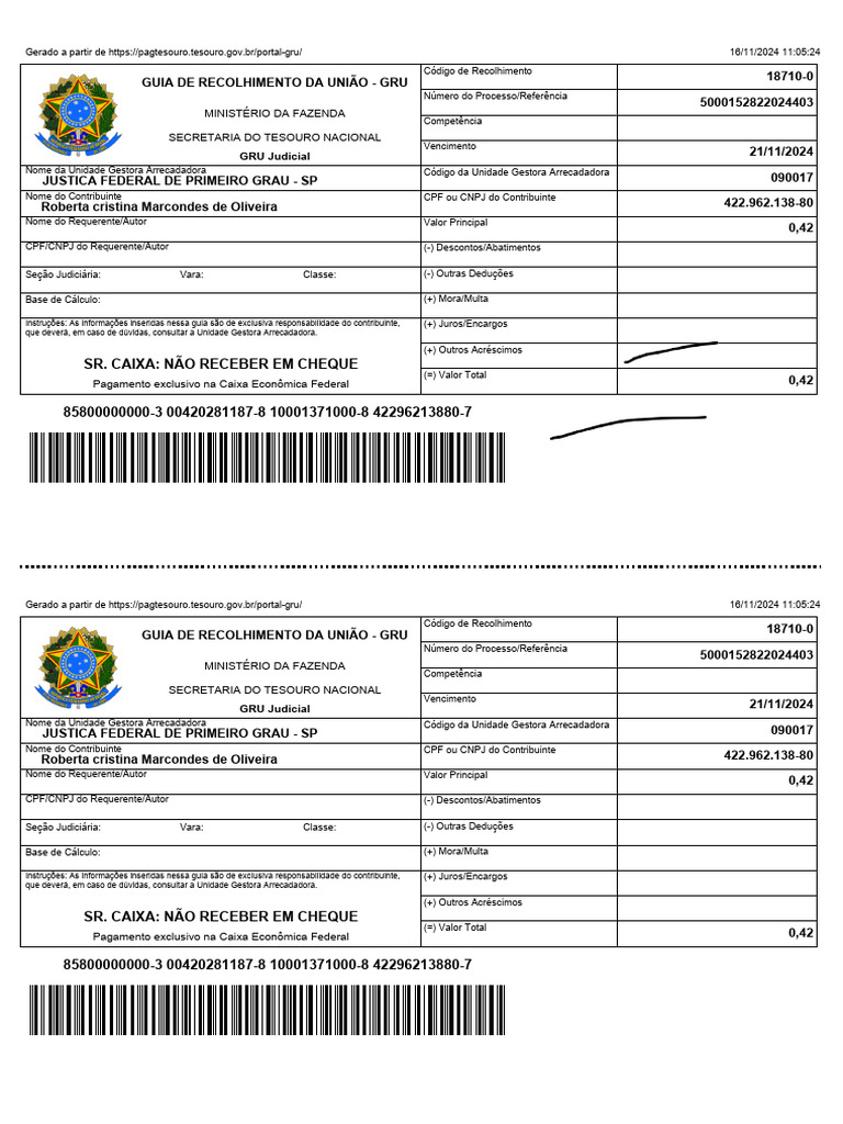 boleto_gru objeto e pé | PDF