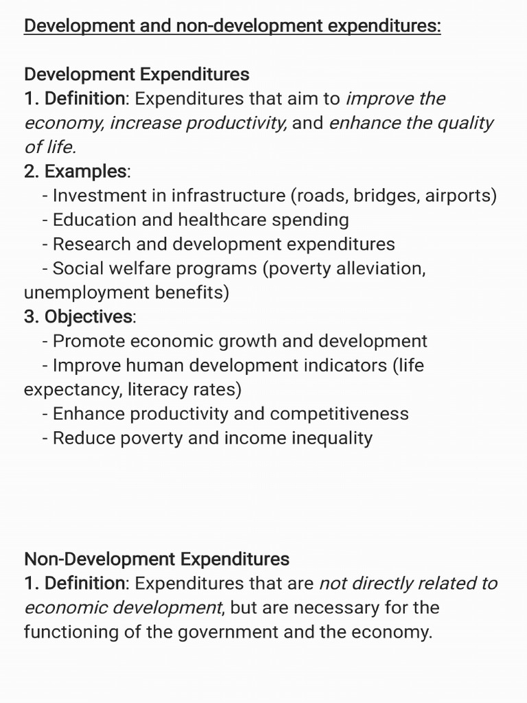 Development Vs Non-Development Expenditures - 241216 - 100916 | PDF