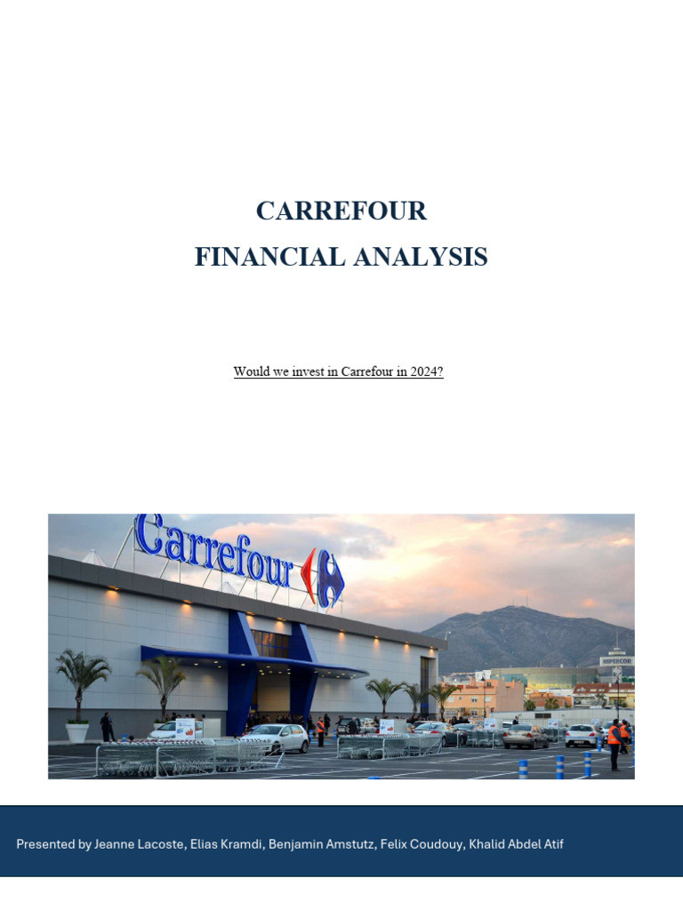 Carrefour - Financial Analysis Report | PDF | Investing | Inflation