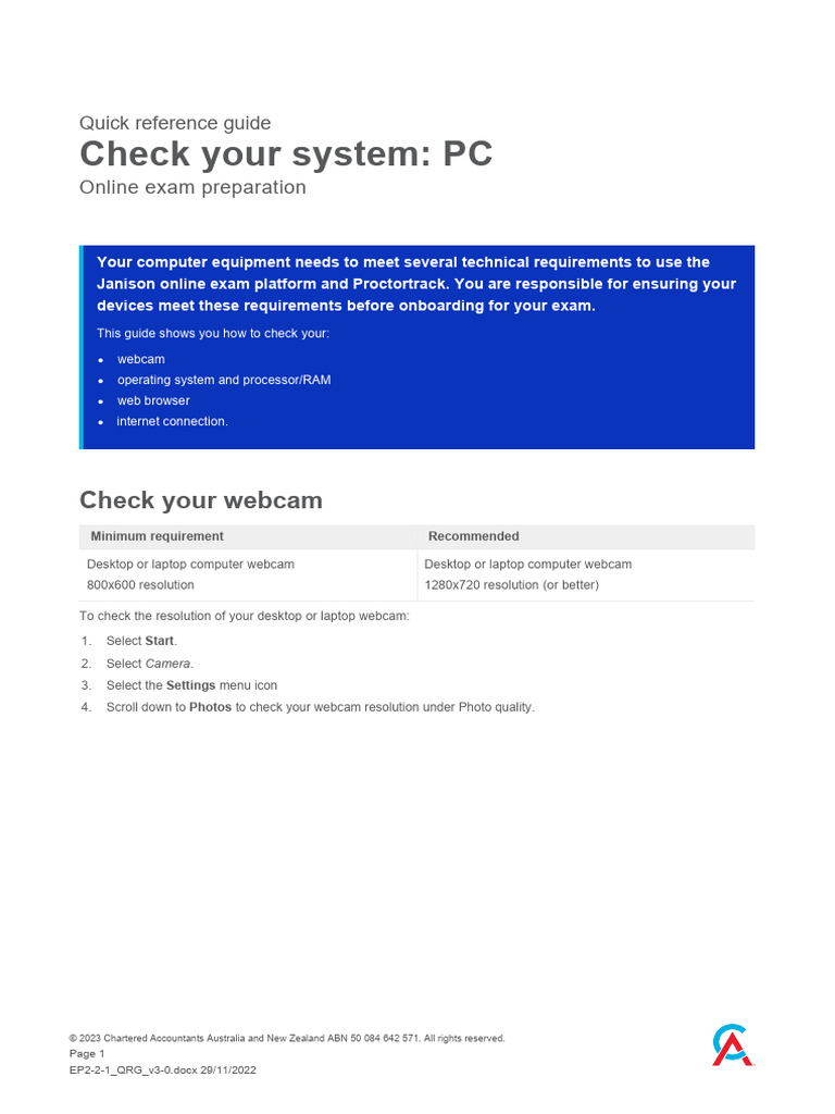 Online Exam Tech Requirements Guide | PDF | Laptop | Operating System