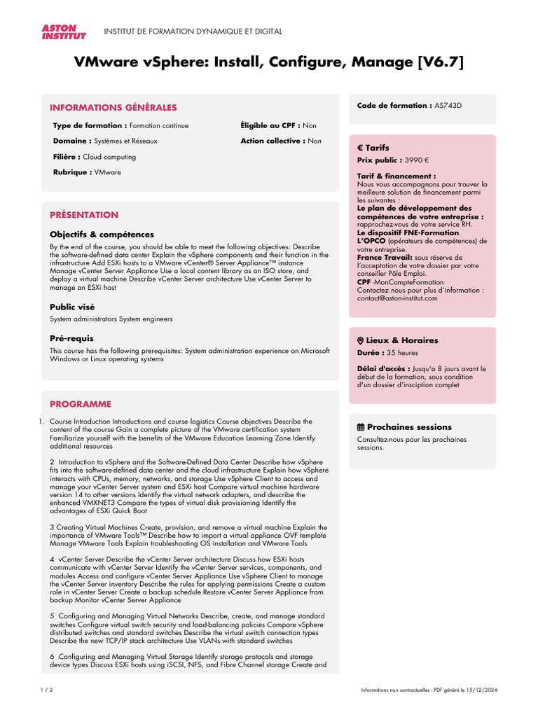 vmware-vsphere-install-configure-manage-v6-7-as743d_Aston | PDF | Computer Cluster | Computer ...