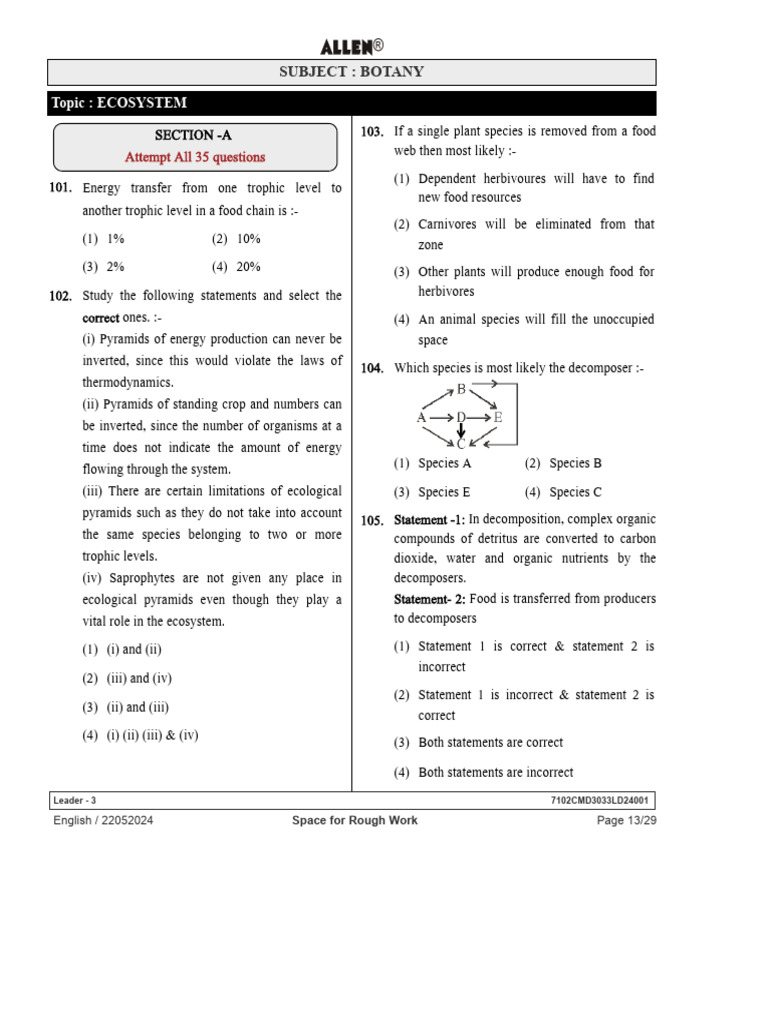 Ecosystem Q1 Pdf Ecosystem Food Web