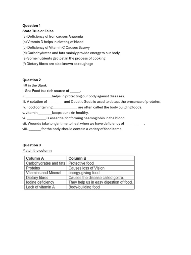 Science Components of Food Q | PDF | Foods | Vitamin