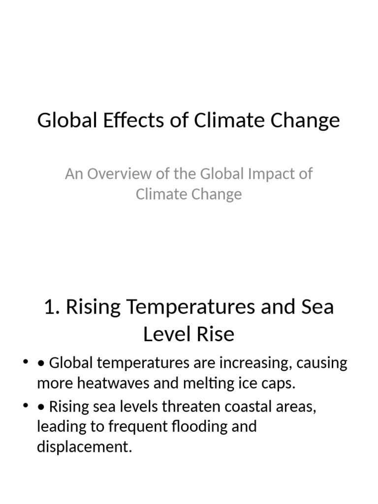 Global Effects of Climate Change | PDF