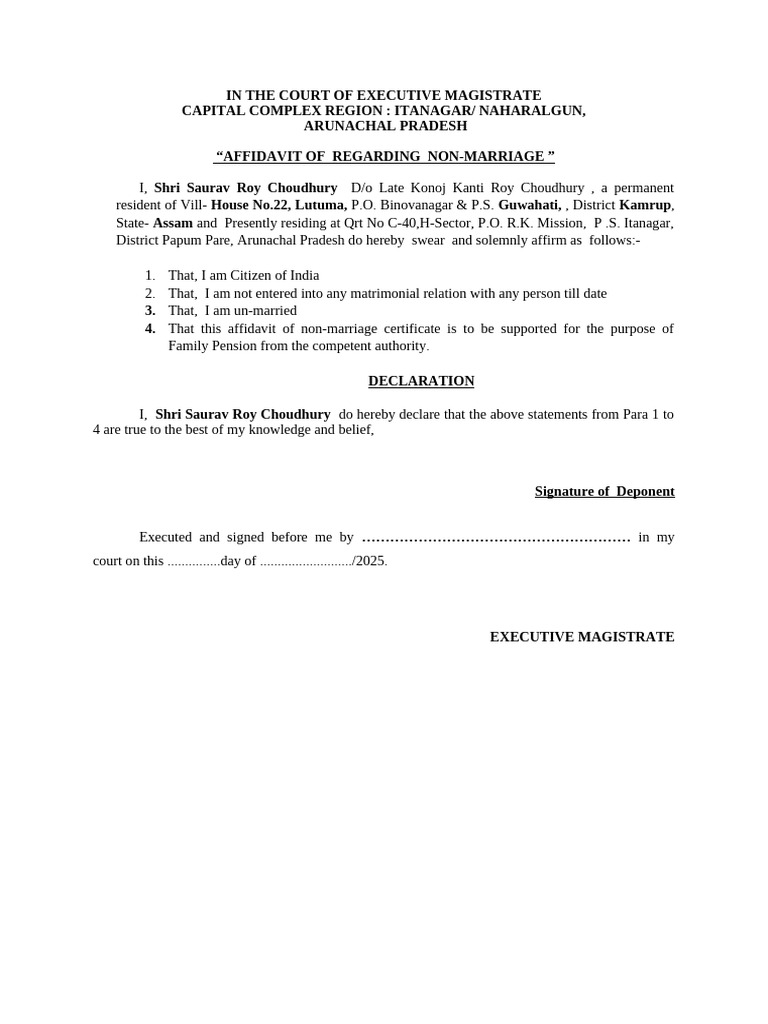 Family Penison Sourab Choudahry | PDF | Affidavit | Civil Law (Common Law)