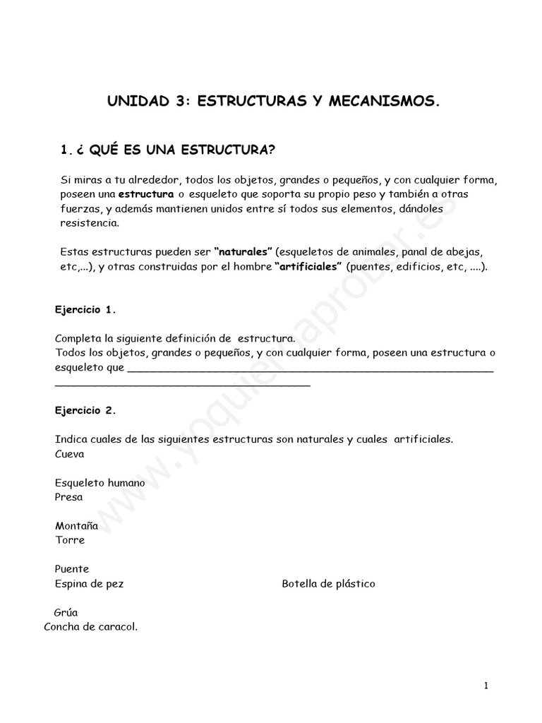 Estructuras y Mecanismos Básicos | PDF | Engranaje | Eje
