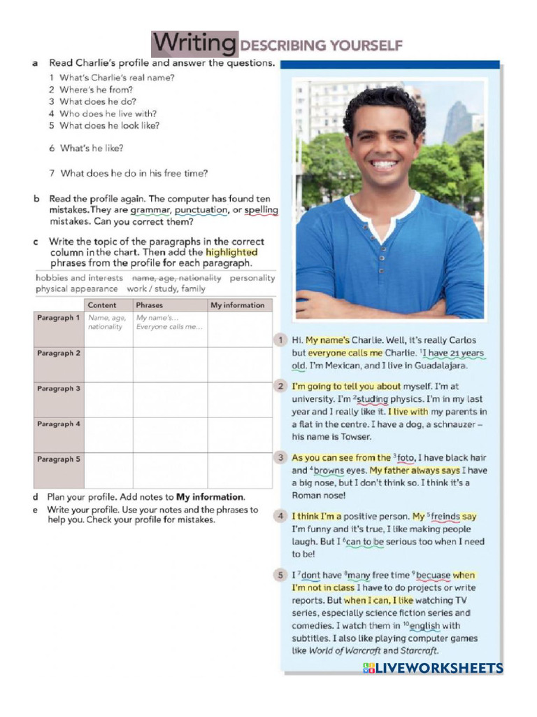 Inglês - Describing Yourself | PDF