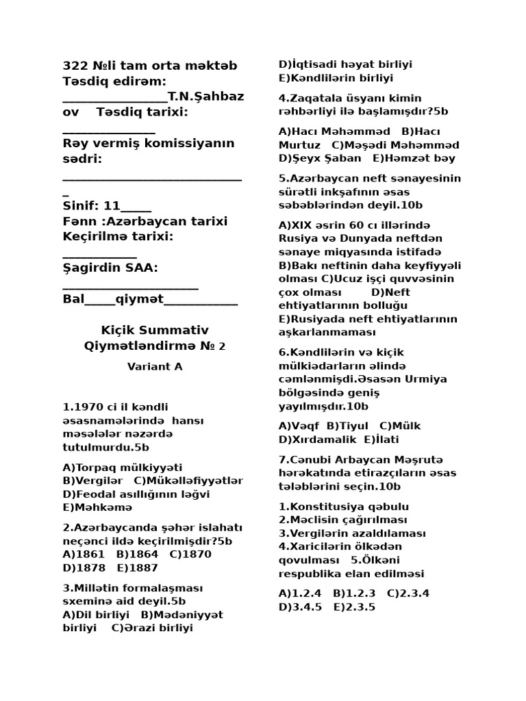 KSQ 11 Az Tarixi | PDF