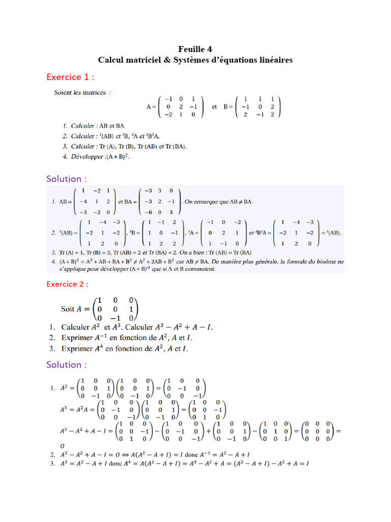 Correction TD 4 | PDF