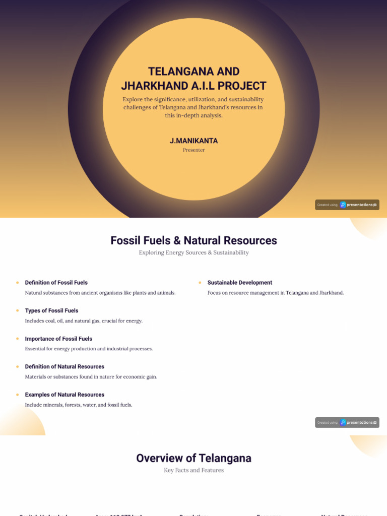 Telangana and Jharkhand Fossil Fuels and Natural Resources Analysis | PDF