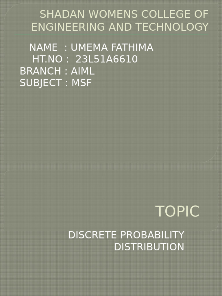 umema msf ppt | PDF | Probability Distribution | Random Variable