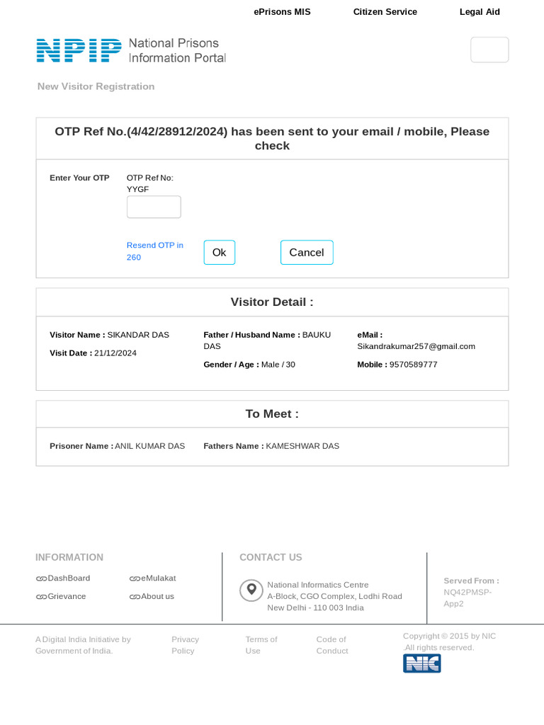 Welcome To National Prison Portal | PDF