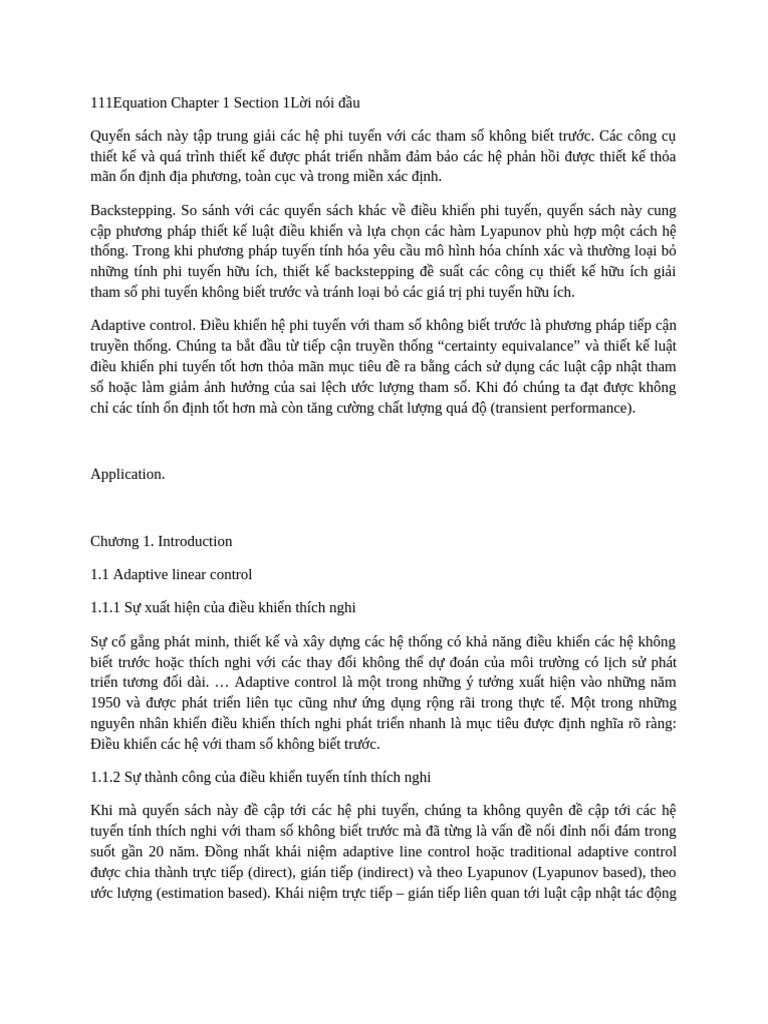 C1 - 3 Nonlinear and Adaptive Control Design | PDF