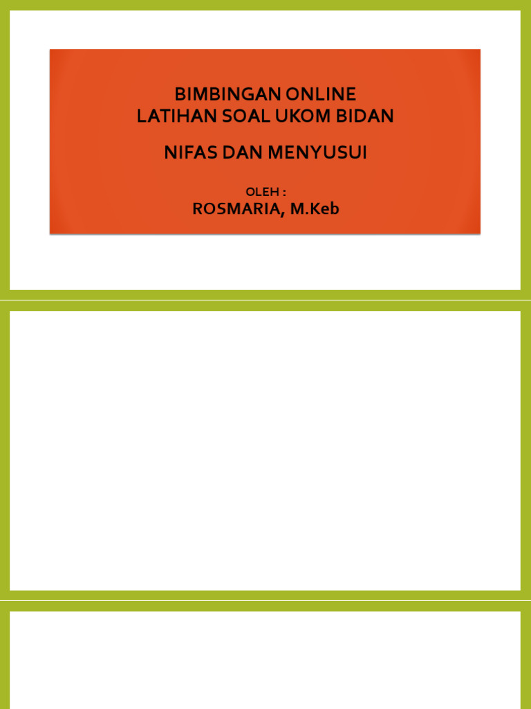 PROFESI BIDAN Seri Nifas & Menyusui - Rosmaria Manik, M.Keb | PDF