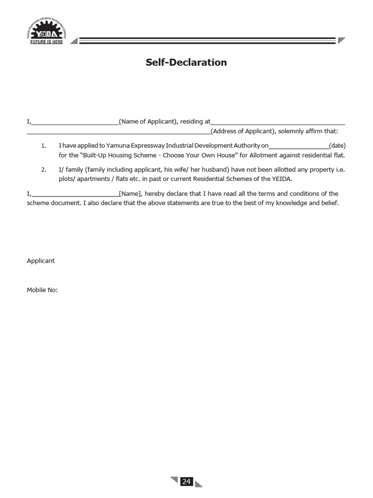 Self Declaration | PDF